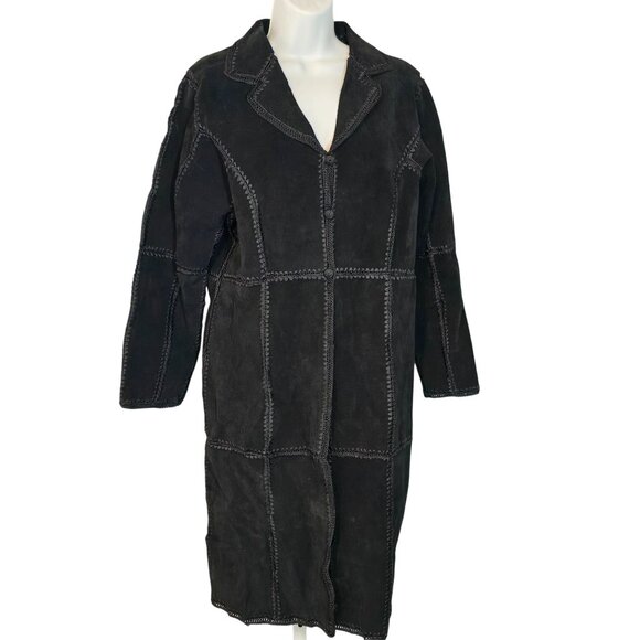 SMH Brand | Jackets & Coats | Smh Brand Size L Black Suede Long ...